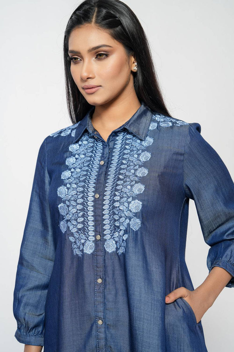 Women's Fatua : Blue & Black | Yellow Clothing